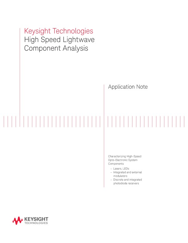 High Speed Lightwave Component Analysis PDF Asset Page | Keysight